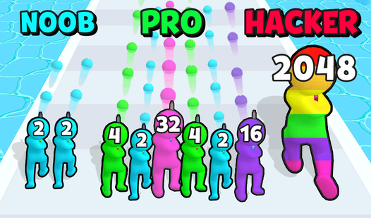 Merge Grabber: Race to 2048 (by YourGames): Play Online For Free On Playhop