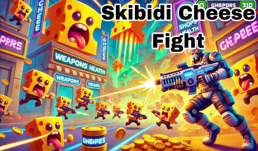 Skibidi Cheese Fight game play free online on Playgama (by IQ)