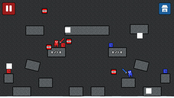 Red and Blue Wars - Two Player (โดย FaBuKaStudio):เล่นออนไลน์ฟรีบน Playhop