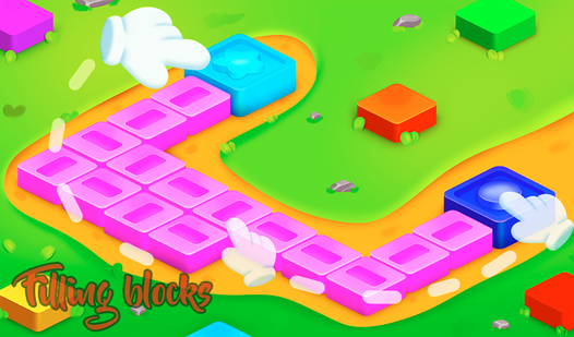Filling blocks game play free online on Playgama (by UralPro)