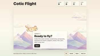 Cotic Flight: Jouez en ligne gratuitement sur Playhop
