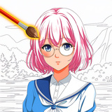 Just draw. ASMR anime coloring pages for girls （Thunder Games Show開発 ...