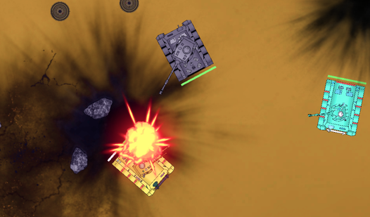 Survival Tanks 2D! (โดย Avolzok):เล่นออนไลน์ฟรีบน Playhop