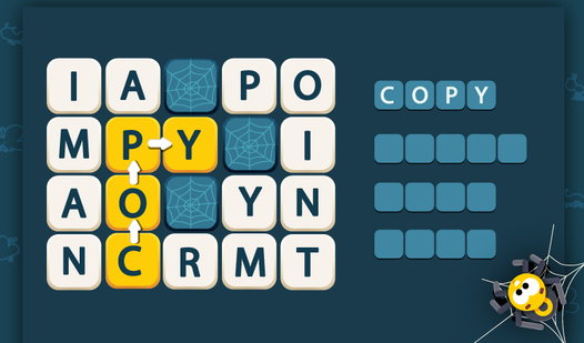 Spider Words (โดย Mobiloids):เล่นออนไลน์ฟรีบน Playhop