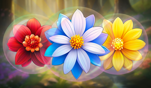 Merge Flowers: Bubbles! (per OneTapStudio): Juega Gratis Online en Playhop