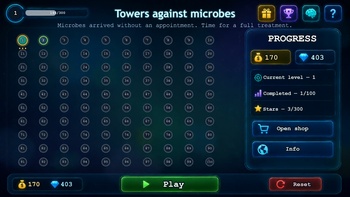 Towers against microbes: Kostenlos online spielen auf Playhop