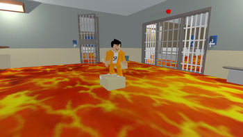 Obby: escape from lava prison （由 Farenlait):网上免费玩 Playhop