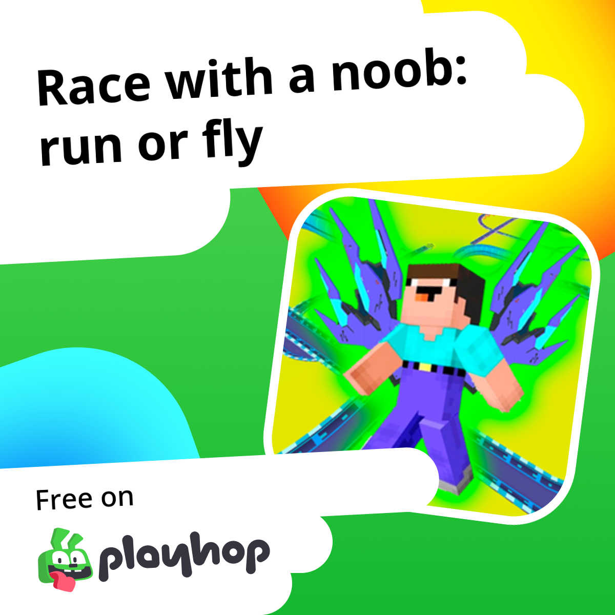 Race with a noob: run or fly (توسط Jungle Games): بازی آنلاین به صورت رایگان در Playhop