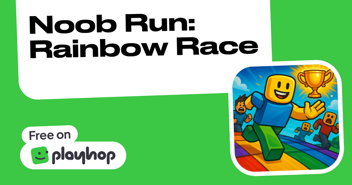 Noob Run: Rainbow Race (per DERBEKO): Juega Gratis Online en Playhop