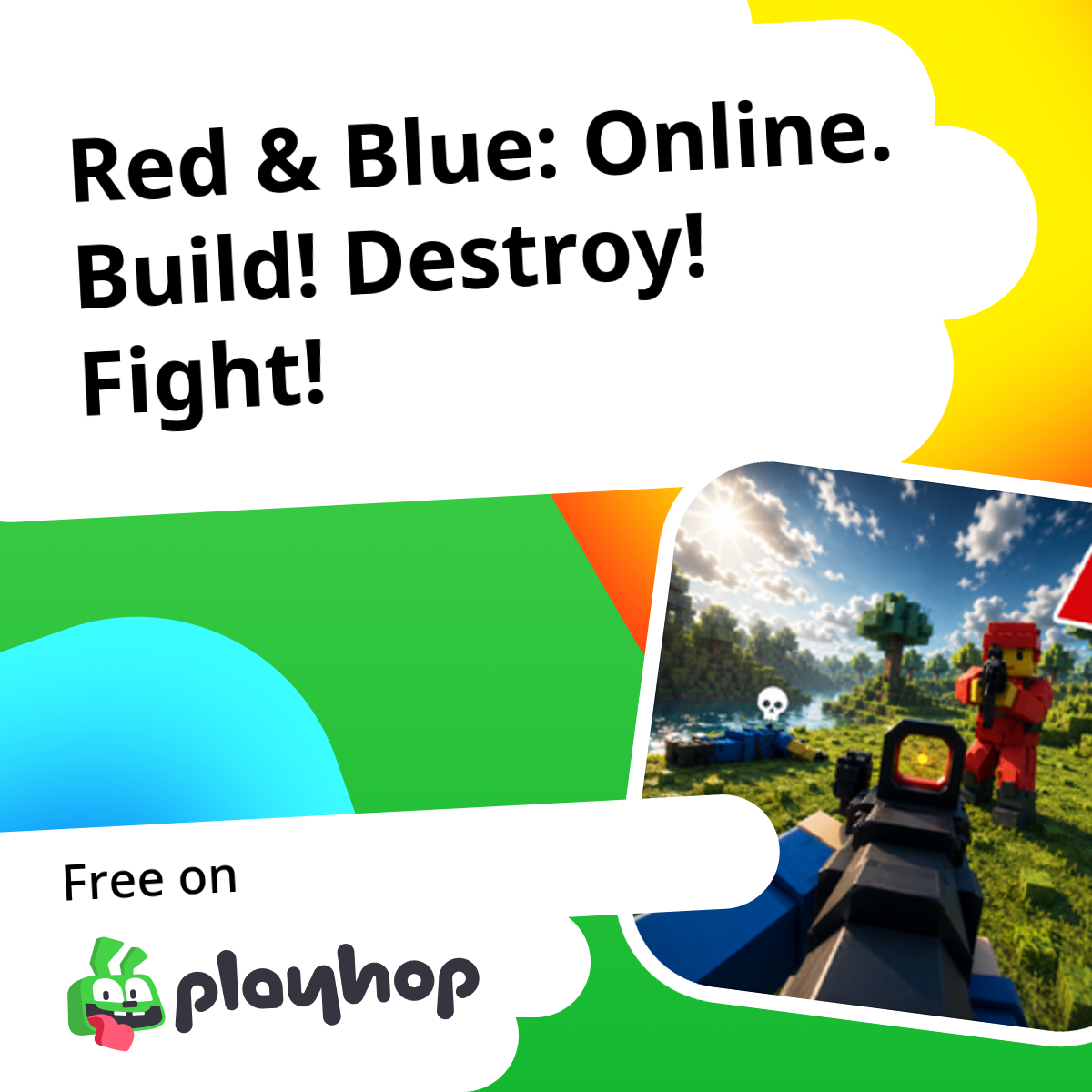 Red & Blue: Online. Build! Destroy! Fight!: Play Online For Free On Playhop