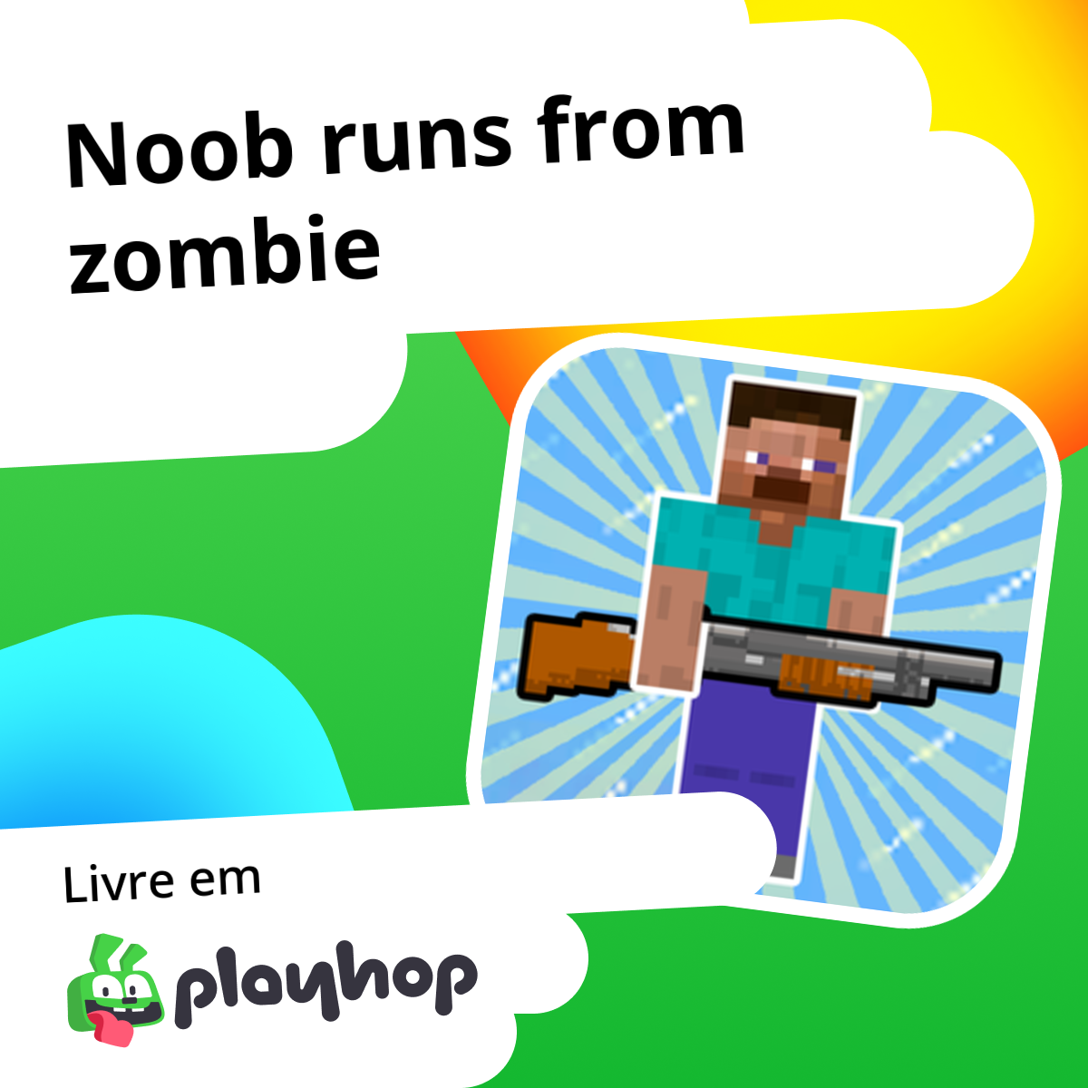 Noob runs from zombie (por Plotva Games): Jogue Online Gratuitamente Em ...