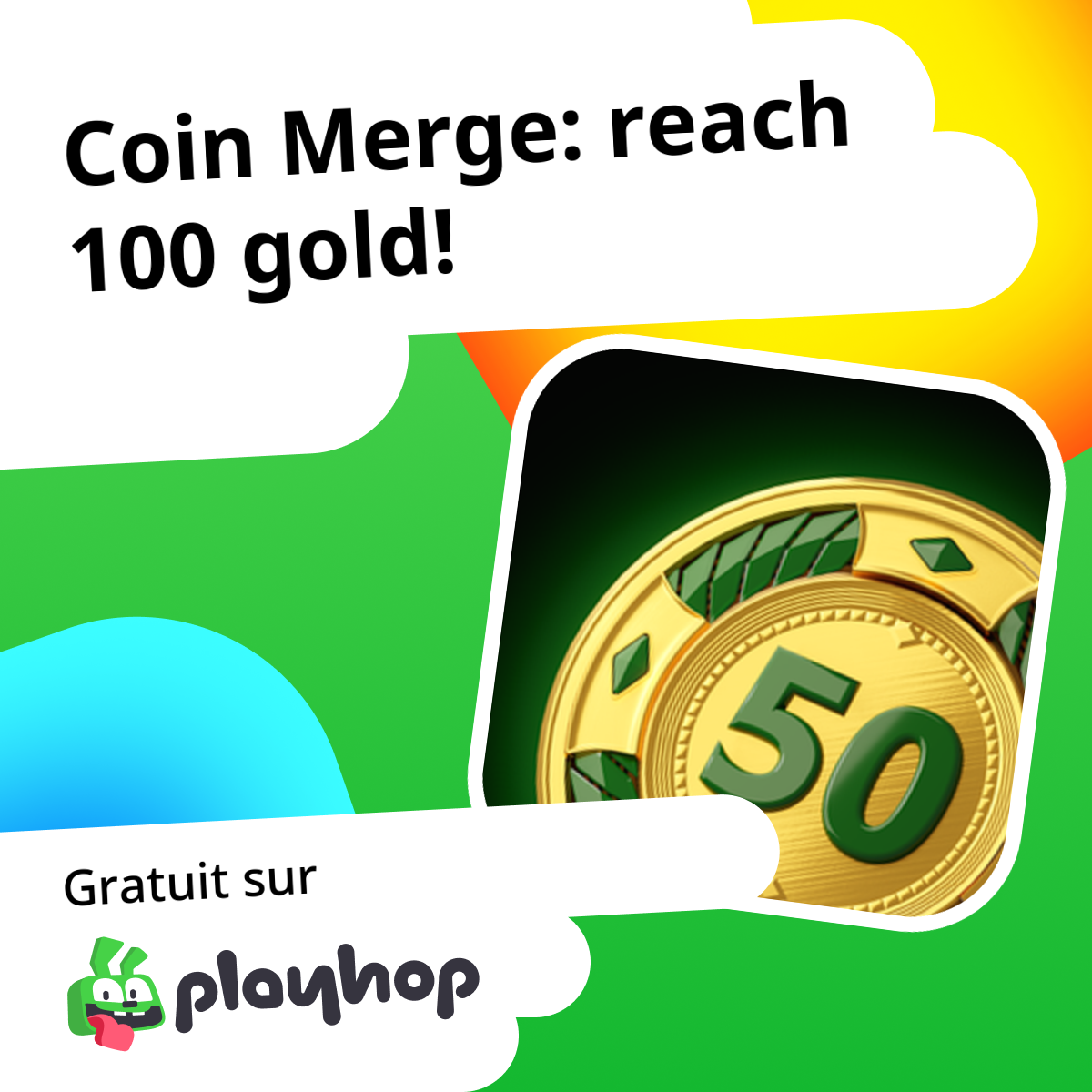 Coin Merge: reach 100 gold!: Jouez en ligne gratuitement sur Playhop