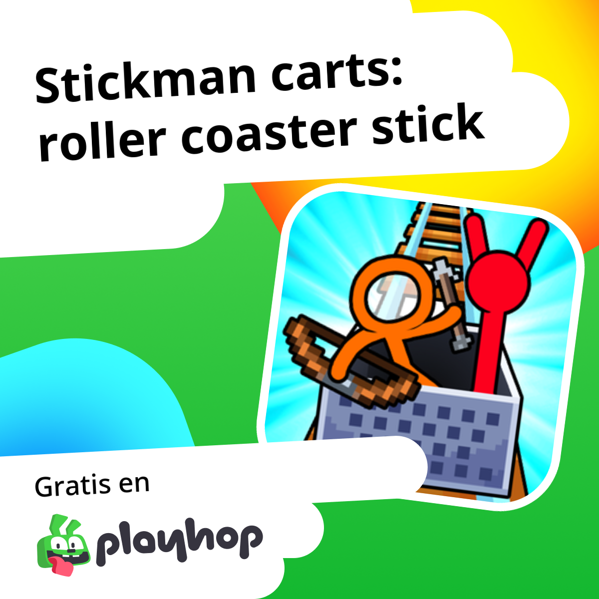 Stickman carts: roller coaster stick: Juega en línea gratis en Playhop