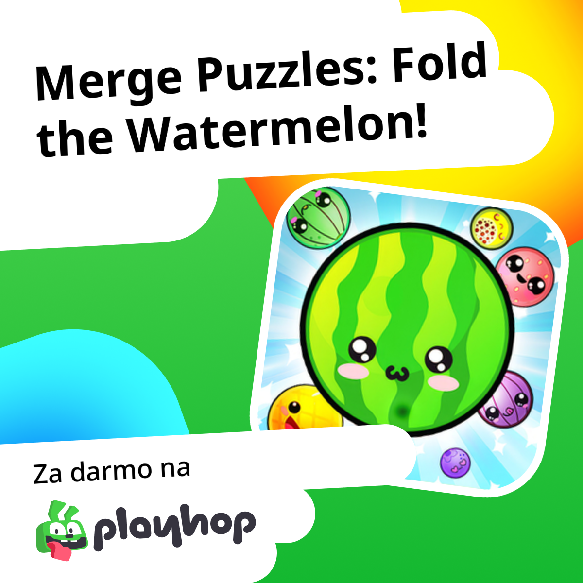 Merge Puzzles: Fold the Watermelon!: Graj Za Darmo Online w Playhop