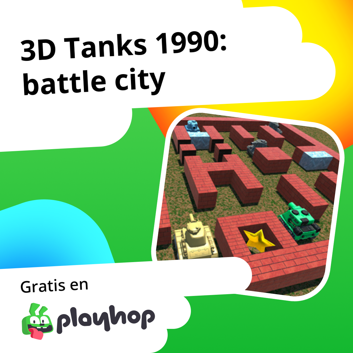 3D Tanks 1990: battle city (per Basonsan): Juega Gratis Online en Playhop