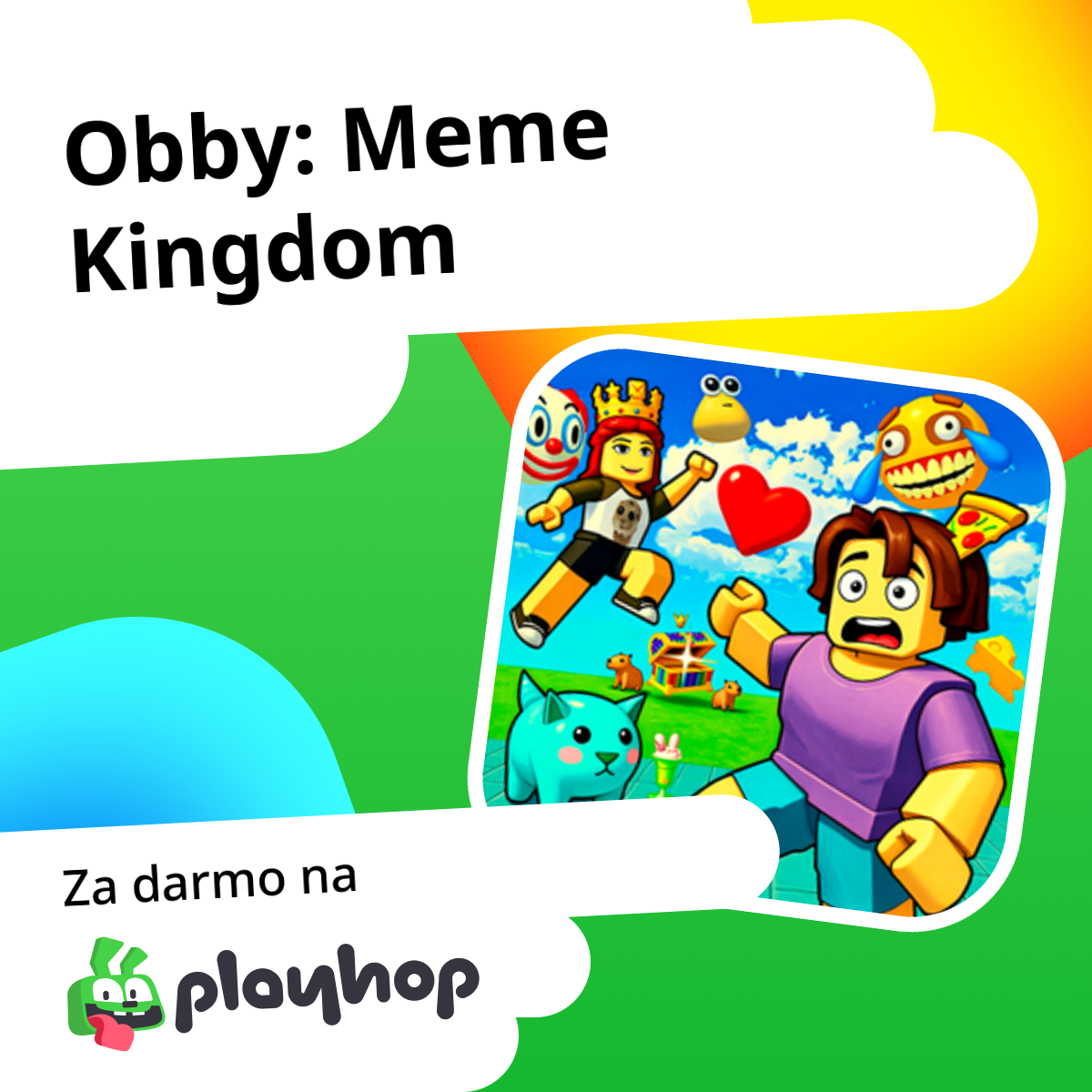 Obby: Meme Kingdom: Graj Za Darmo Online w Playhop