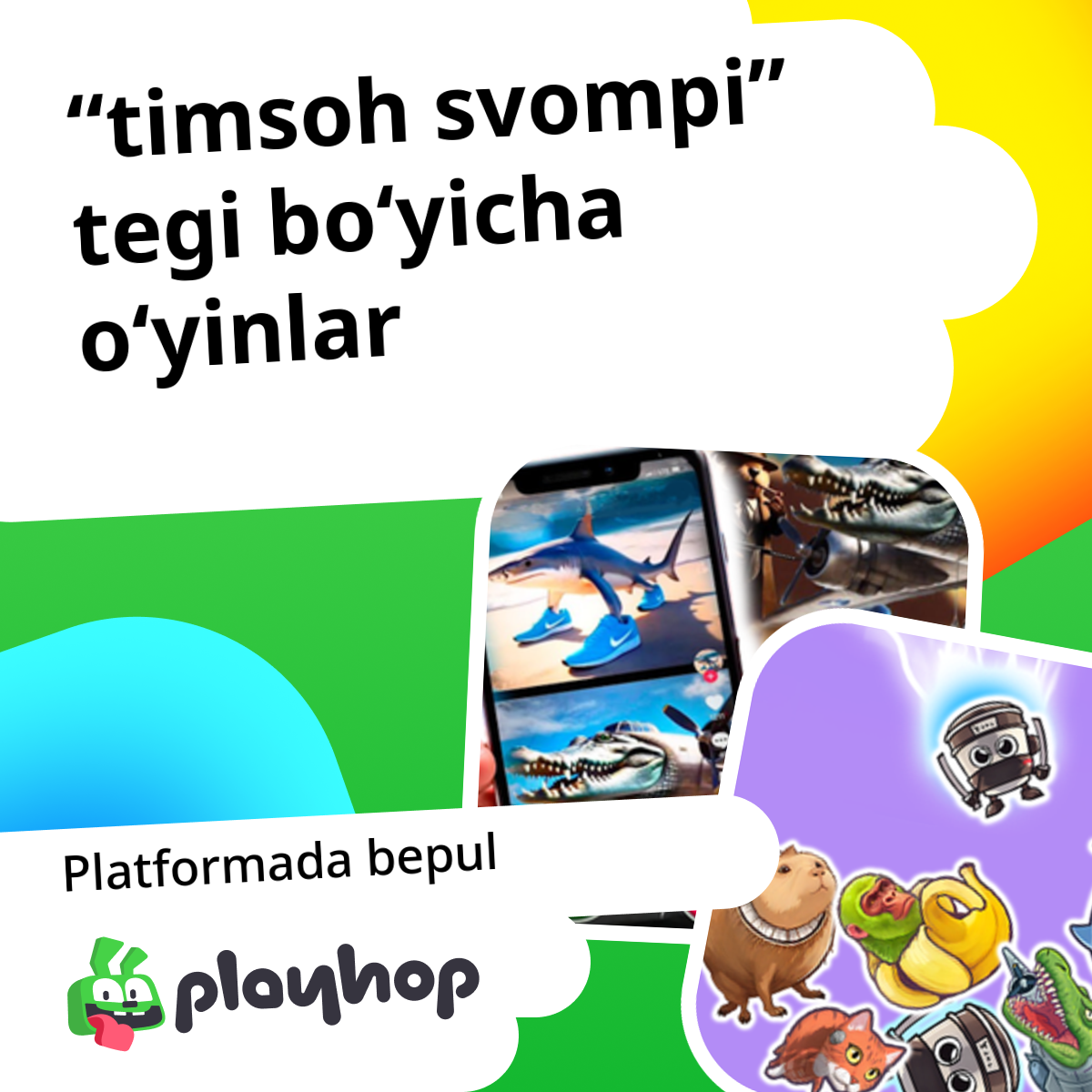 Timsoh svompi o‘yinlar Onlayn 🐊 Bepul o‘ynang Playhopda