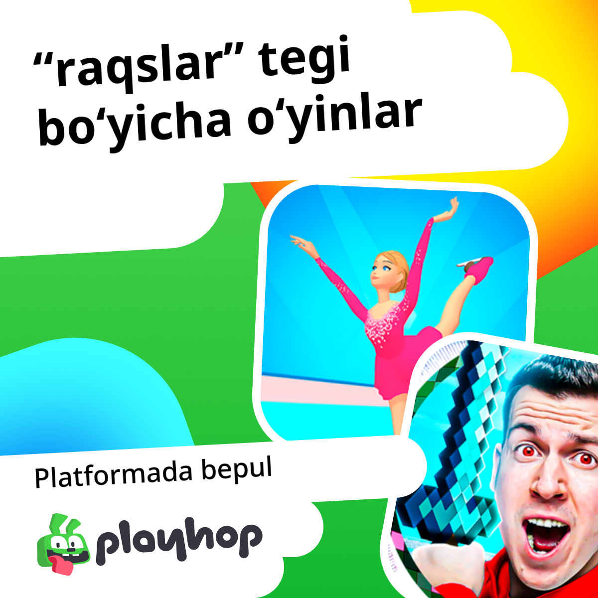 Raqslar o‘yinlar Onlayn: Bepul oʻynang: Playhop