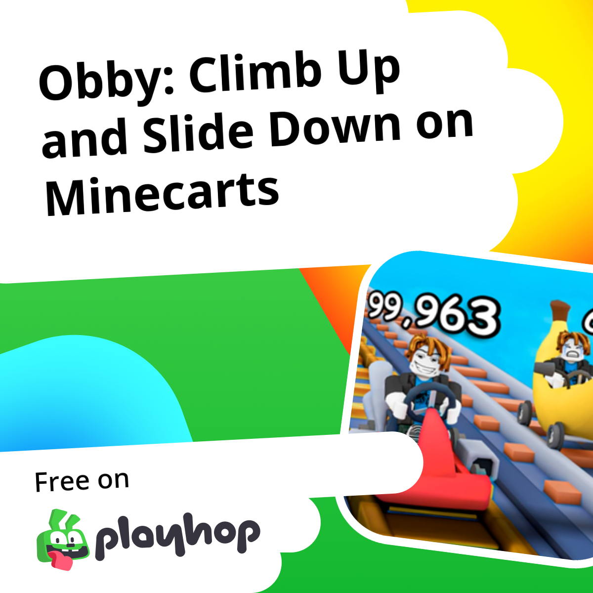 Obby: Climb Up and Slide Down on Minecarts: Play Online For Free On Playhop