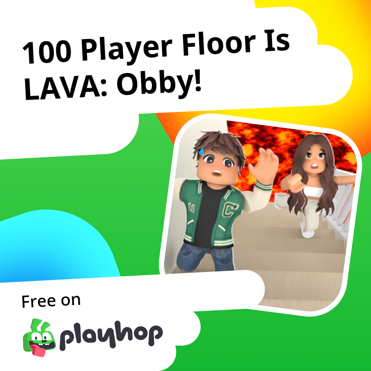 100 Player Floor Is LAVA: Obby!: שחקו בחינם באינטרנט ב-Playhop
