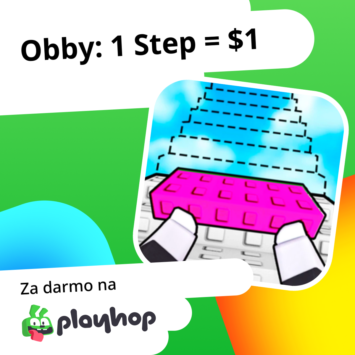 Obby: 1 Step = $1 (autor: Serbull Studio): Graj online za darmo na Playhop