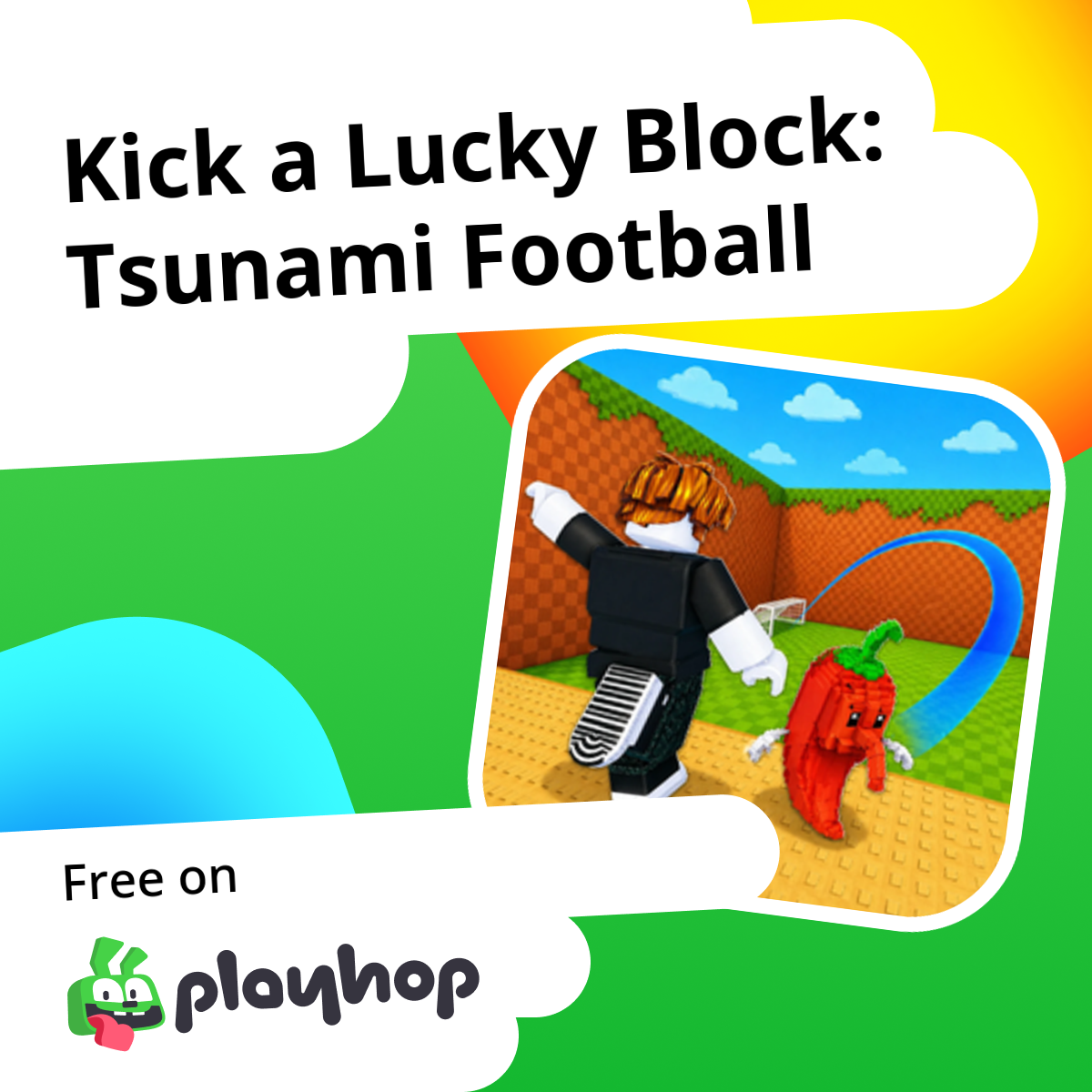 Kick a Lucky Block: Tsunami Football: Play Online For Free On Playhop