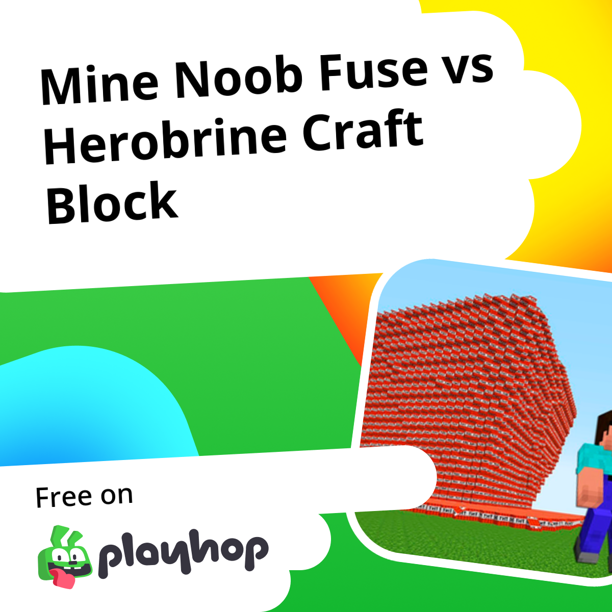 Mine Noob Fuse vs Herobrine Craft Block: Play Online For Free On Playhop