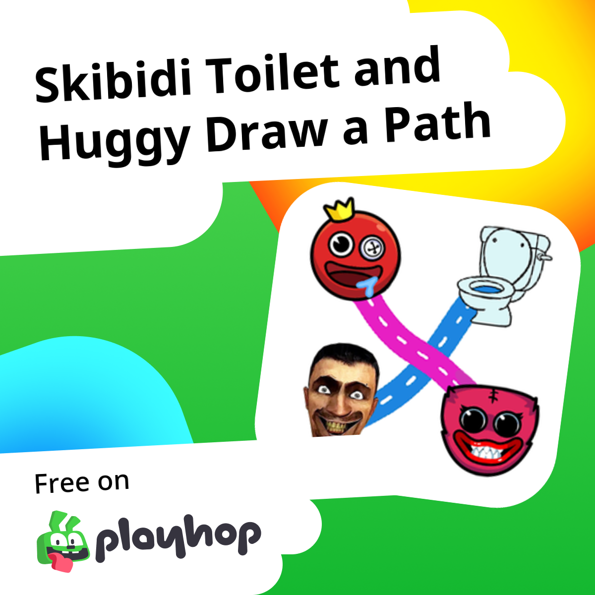 Skibidi Toilet and Huggy Draw a Path: Play Online For Free On Playhop
