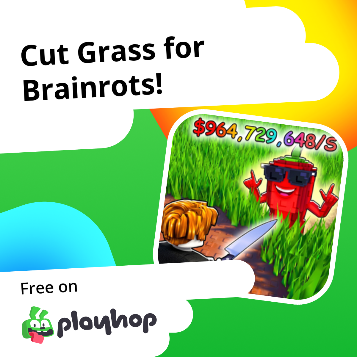Cut Grass for Brainrots!: Play Online For Free On Playhop