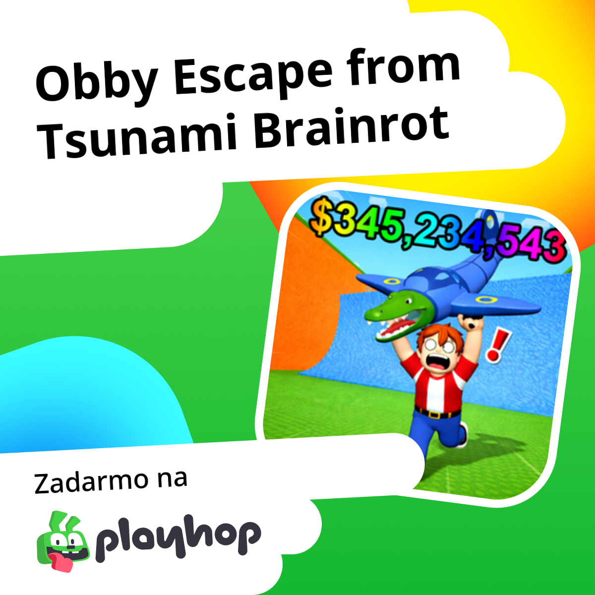 Obby Escape from Tsunami Brainrot: Hrajte online zadarmo na Playhop