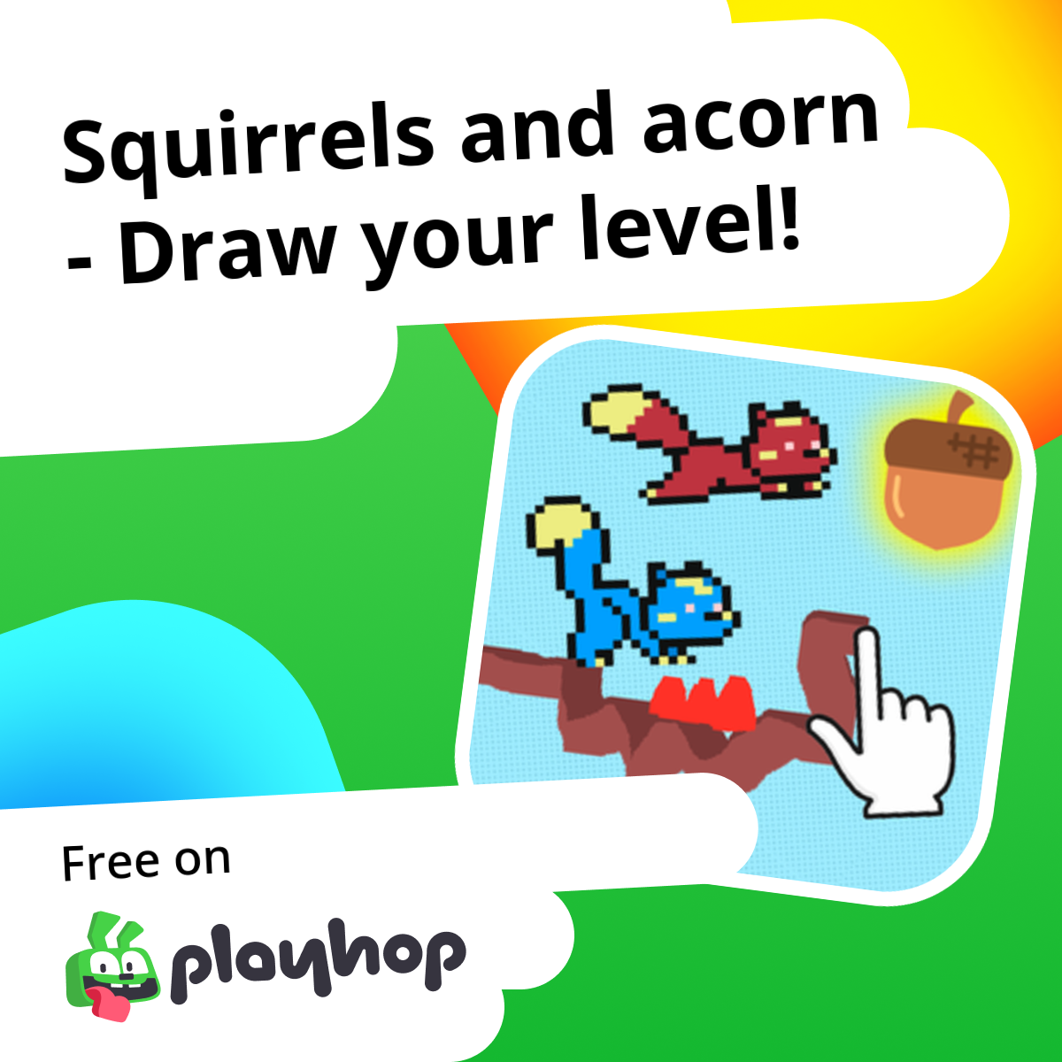 Squirrels and acorn - Draw your level! (על ידי kbvpneofit): לשחק באינטרנט בחינם על Playhop