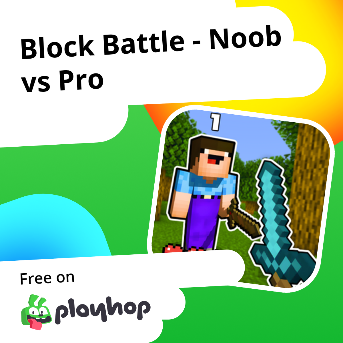 Block Battle - Noob vs Pro (توسط IFrostGames): بازی آنلاین به صورت رایگان در Playhop