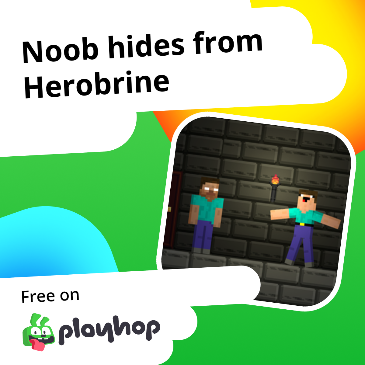 Noob hides from Herobrine (توسط Desmond Games): بازی آنلاین به صورت ...