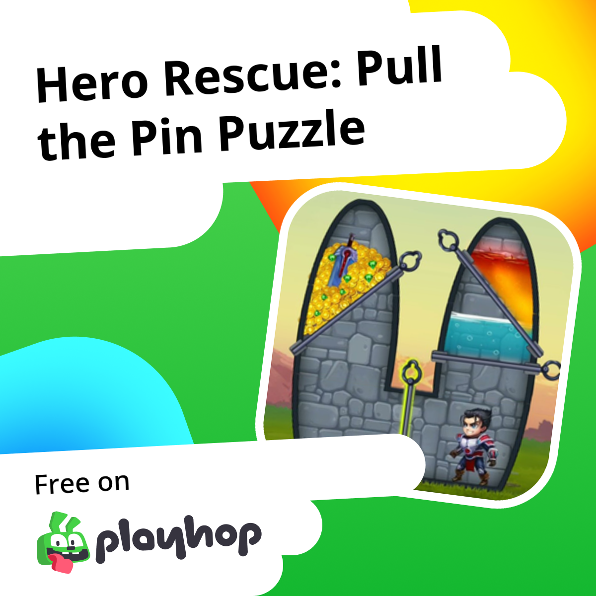 Hero Rescue: Pull the Pin Puzzle (توسط iDen Games): بازی آنلاین به صورت رایگان در Playhop